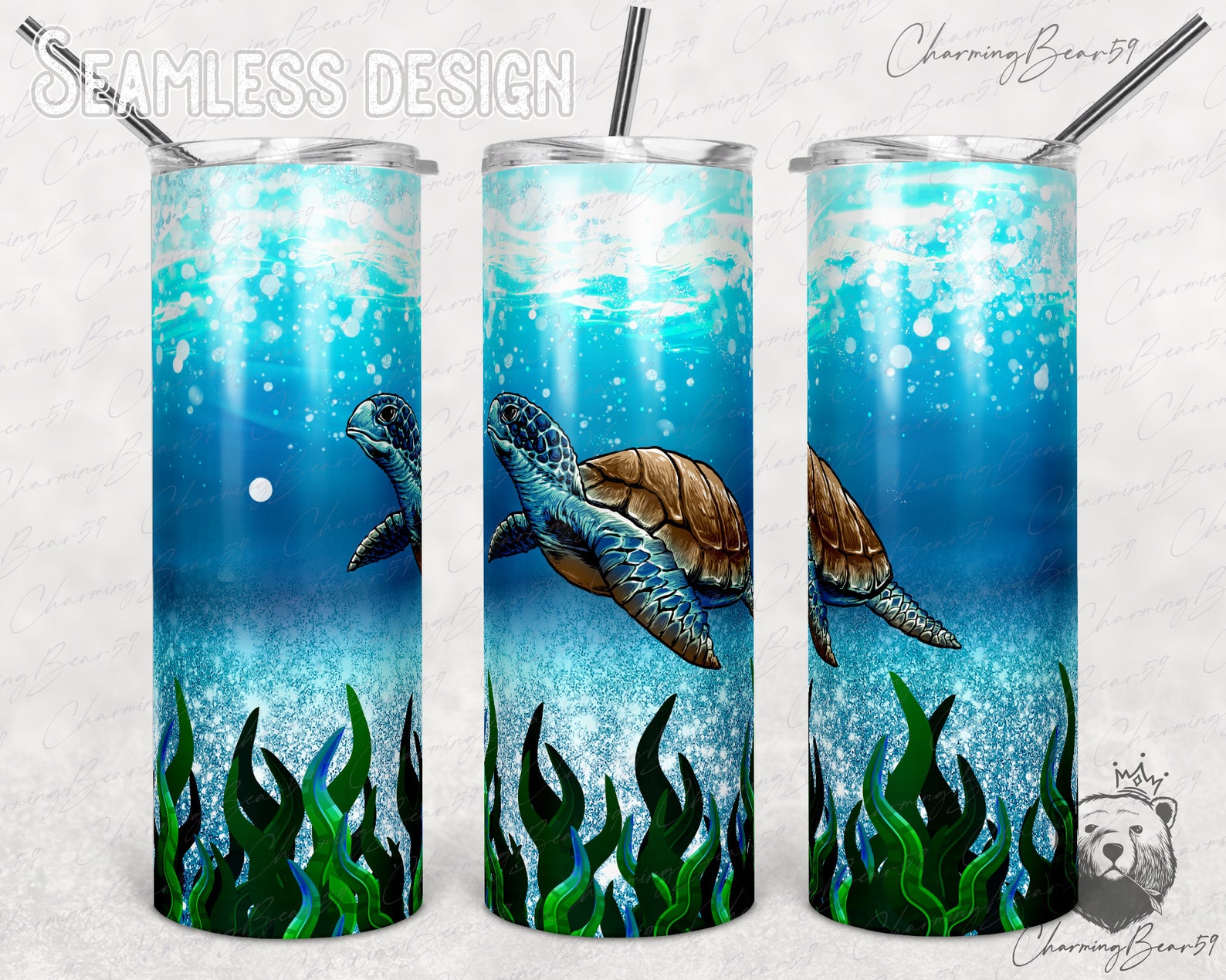 Sea Turtles Tumbler Wrap Sea Turtles Sublimation, Sea Turtle Glitter ...
