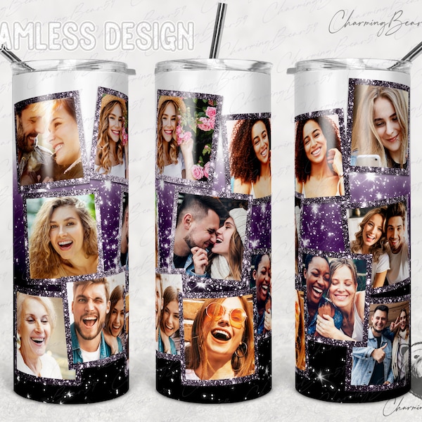 Purple Photo Collage Tumbler - Etsy