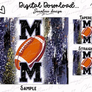 American Football Mom Tumbler, Purple Gold Football Tumbler Wrap ...