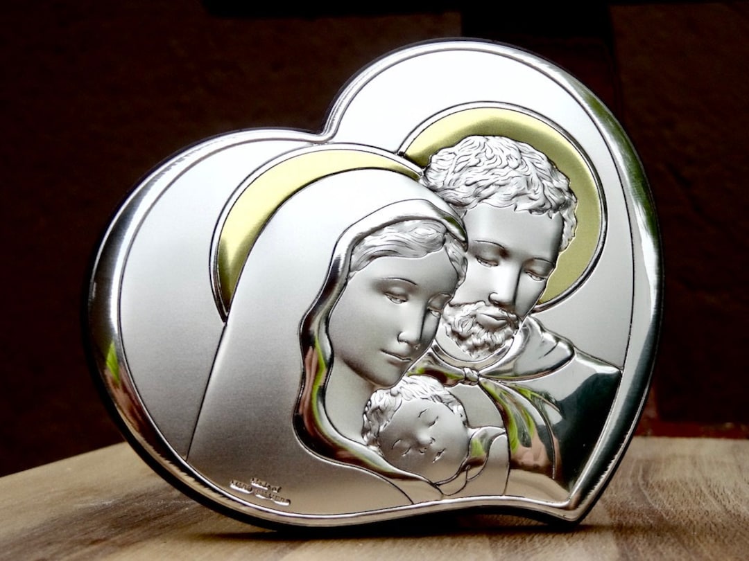 Pure Silver Religious Icon: Holy Family Plaque, Italian Made - Etsy