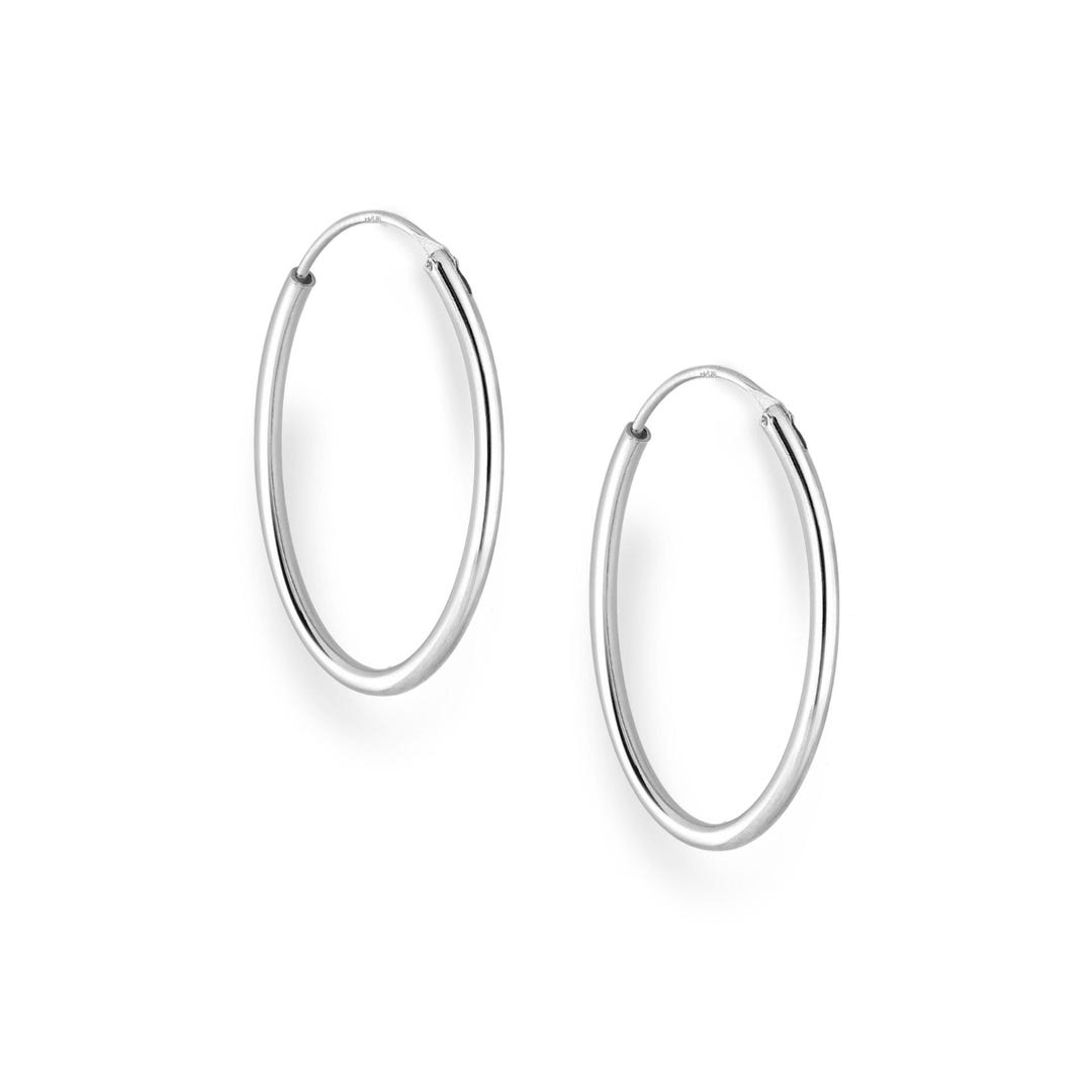Sterling Silver 925 Hoop Earrings 2cm 20mm Minimalist Endless Hoops ...