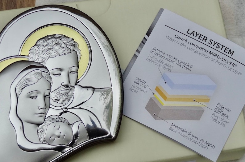 Pure Silver Religious Icon: Holy Family Plaque, Italian Made - Etsy
