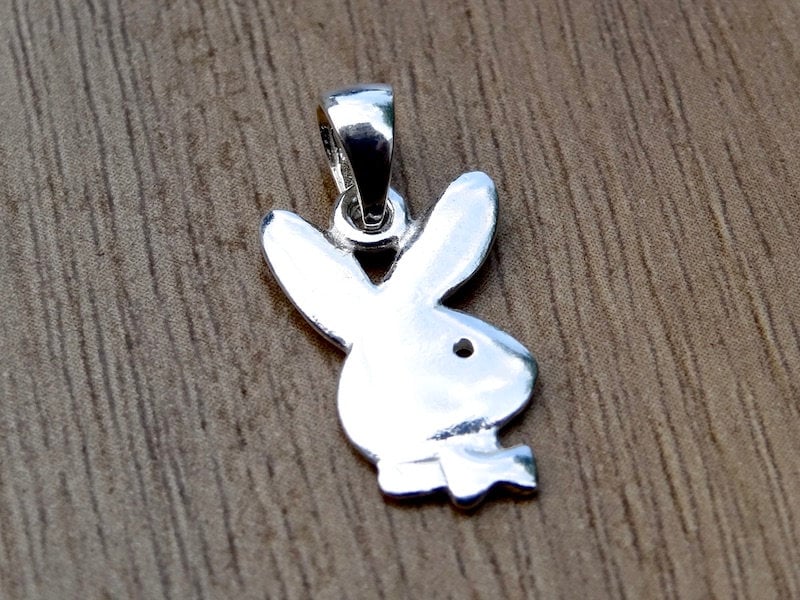 Playboy Pendant Sterling Silver 925 Bunny Minimalist Simple | Etsy