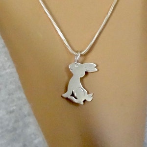 Sterling Silver .925 Rabbit Pendant Animal Bunny Necklace Pet Jewelry ...