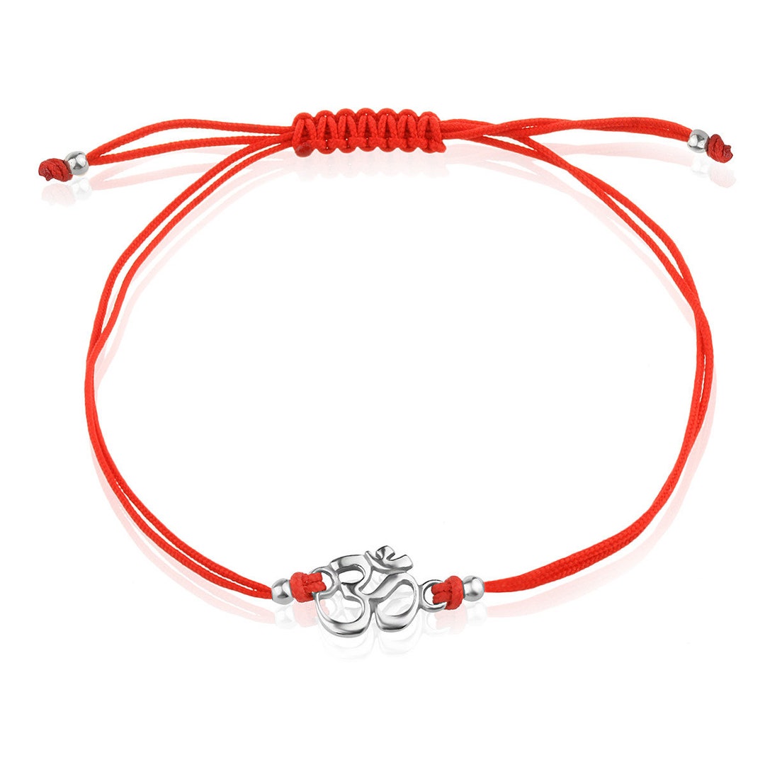 Om Bracelet Red String Sterling Silver 925 Chakra Healed Buddha ...