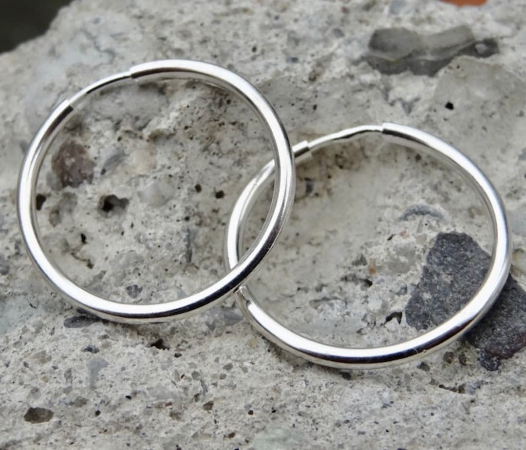Sterling Silver .925 Hoop Earrings 2cm 20mm Mini Round Endless - Etsy