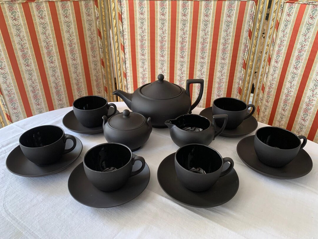 Beautiful Vintage Wedgwood Black Basalt - Obsidian Tea Service Ca 1980s ...