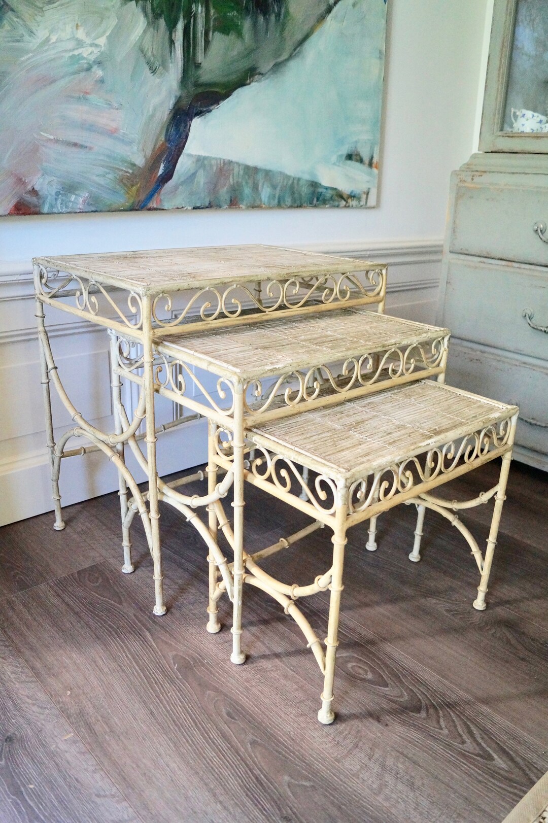 Faux Bamboo Nesting Tables France 1950'S - Etsy
