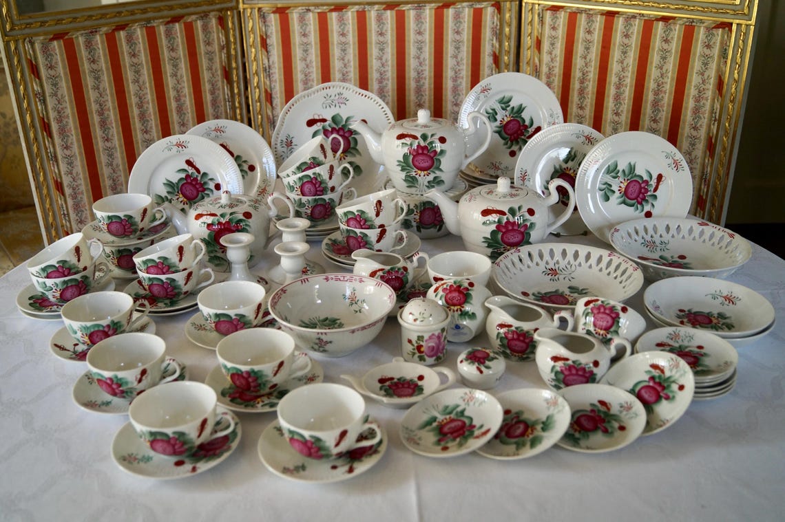 Beautiful Extensive Hand Painted Vintage August Warnecke Porcelain Tea ...