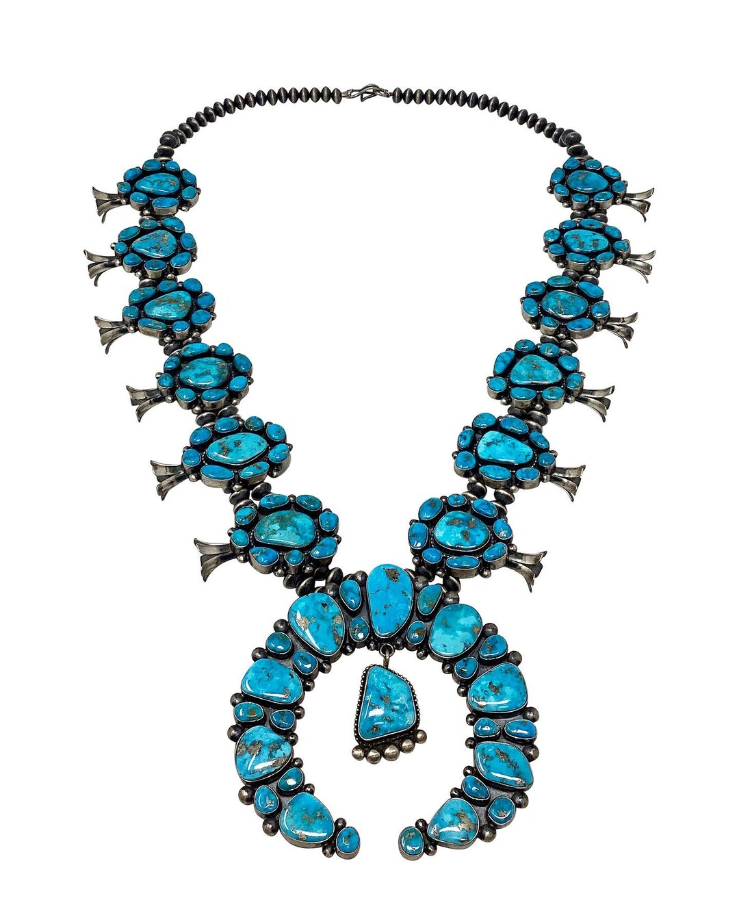 Ernest Roy Begay, Necklace, Blossoms, Huge, Morenci Turquoise, Navajo ...