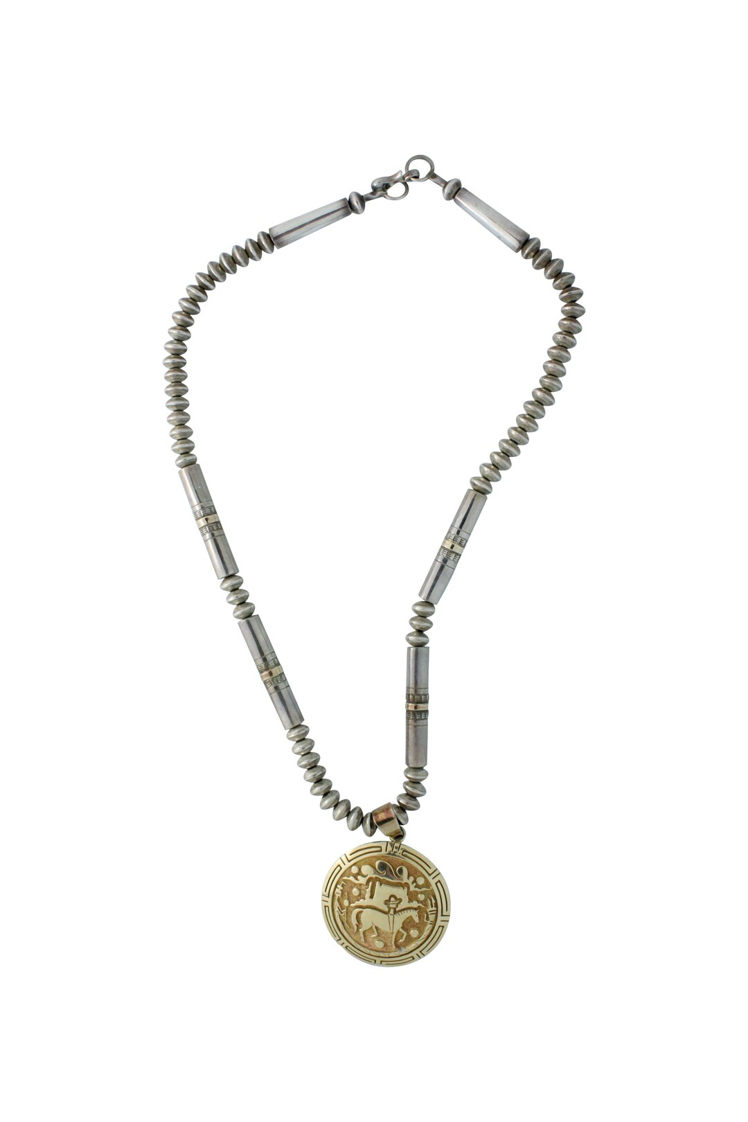 Robert Taylor, Jack Tom, Necklace, 14k Gold, Silver, Navajo, Circa ...