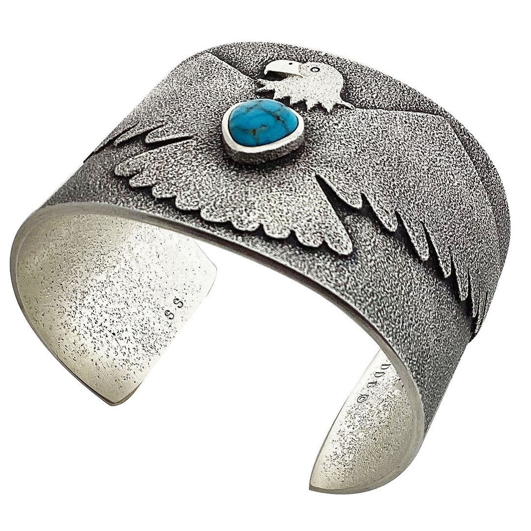 Darryl Dean Begay, Bracelet, Eagle, Lone Mountain Turquoise, Navajo ...