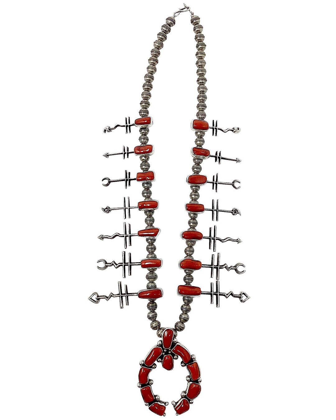 Aaron Anderson, Necklace, Pueblo Dragonflies, Coral, Navajo Handmade ...