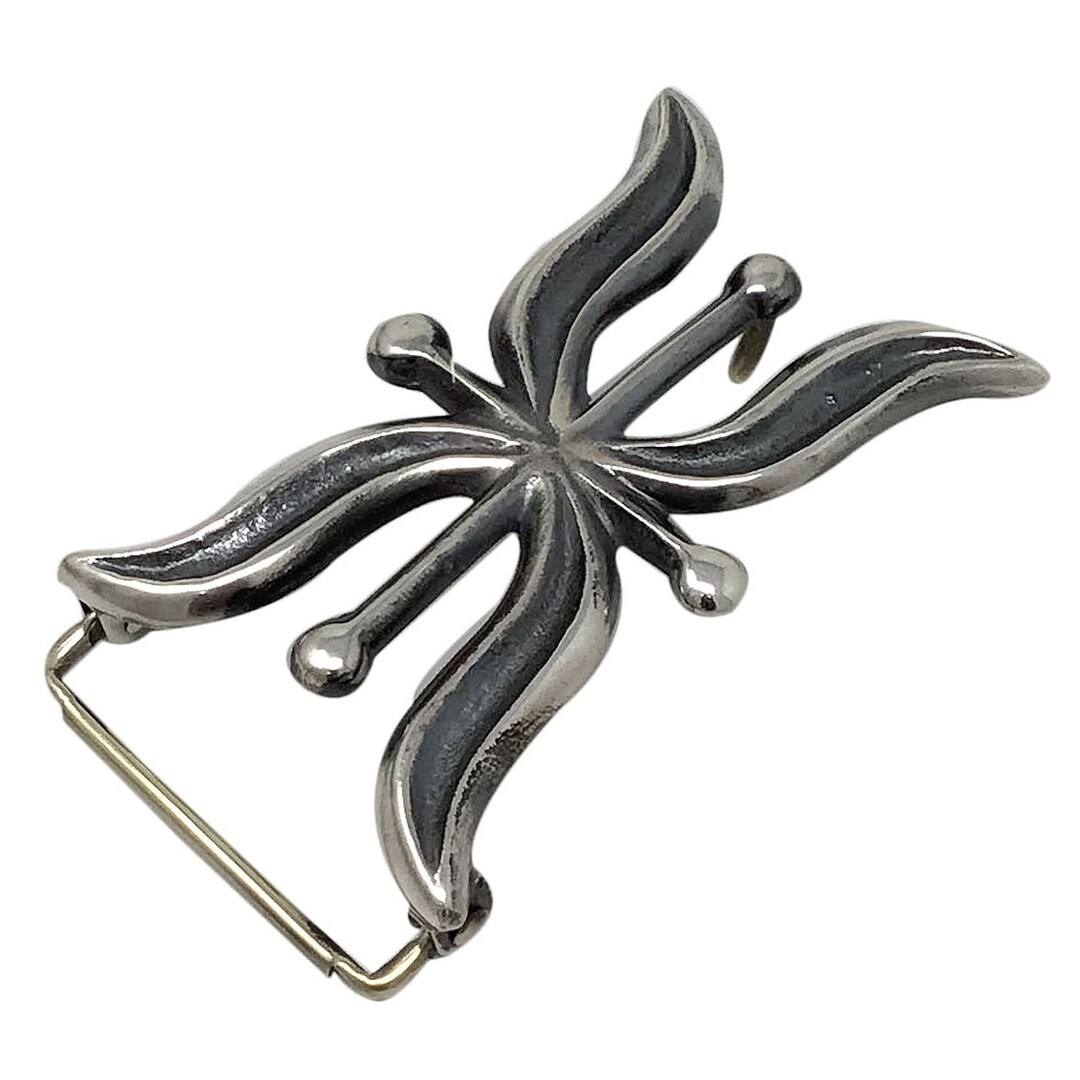 Carole, Wilson Begay, Sandcast Buckle, Sterling Silver, Navajo Handmade ...