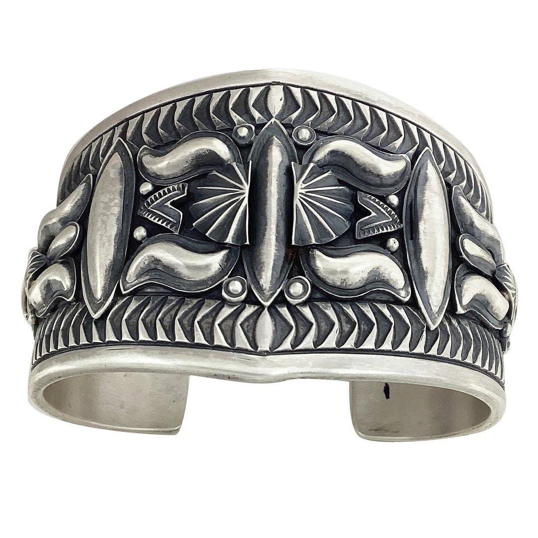 Derrick Gordon, Bracelet, Sterling Silver, Ingot, Stamping, Navajo Made ...