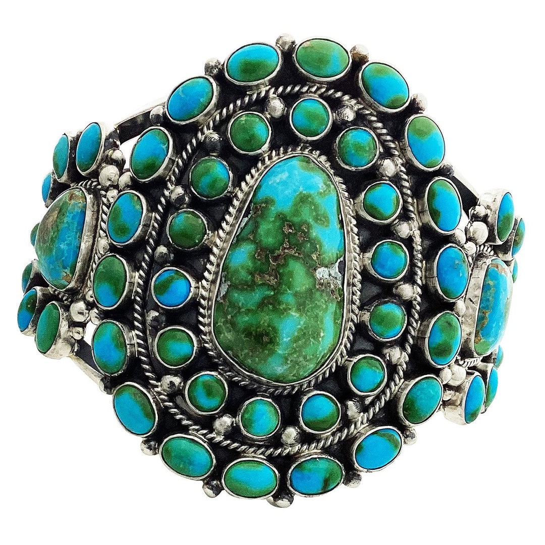 Tyler Brown, Bracelet, Cluster, Sonoran Gold Turquoise, Navajo Handmade ...