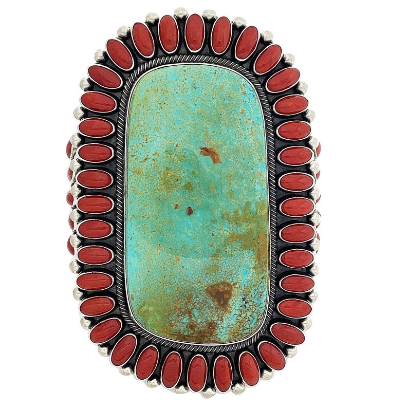 Ernest Roy Begay, Bracelet, Mediterranean Coral, Turquoise, Navajo Made ...