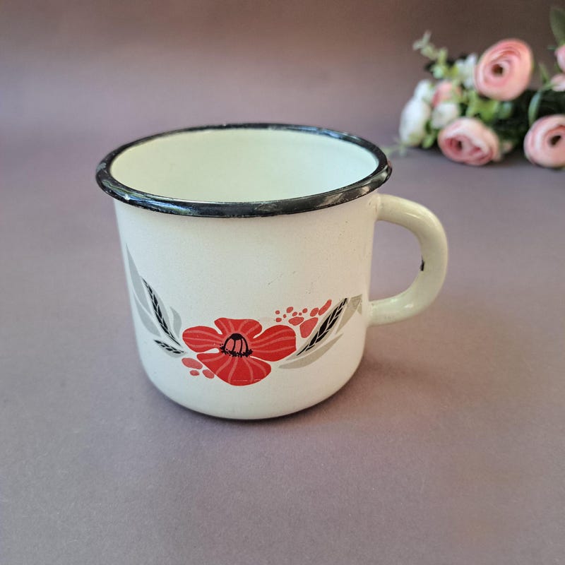 Vintage Enamel Mugs - Etsy