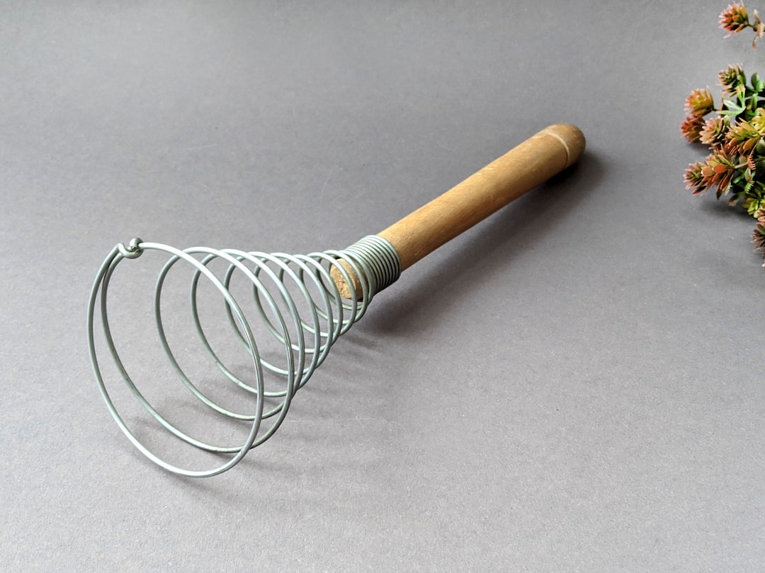 Vintage Whisk With Wood Handle Retro Egg Beater Rustic Kitchen - Etsy