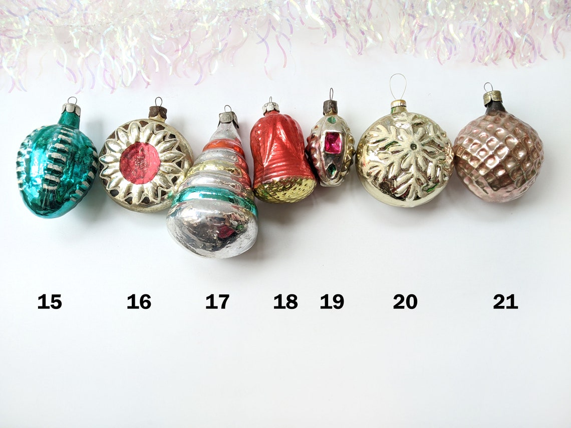 Christmas Tree Ornaments Vintage Glass Xmas Decoration - Etsy