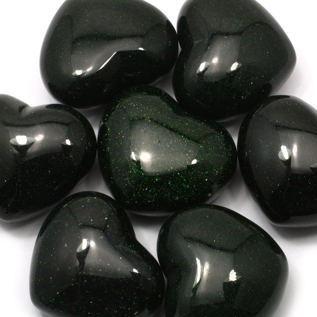 Green Goldstone Crystal Heart ~45mm | HM49 - Etsy