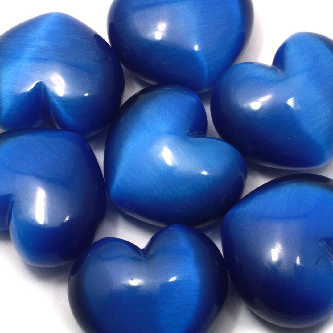 Blue Cat's Eye Heart ~45mm | HM104 - Etsy