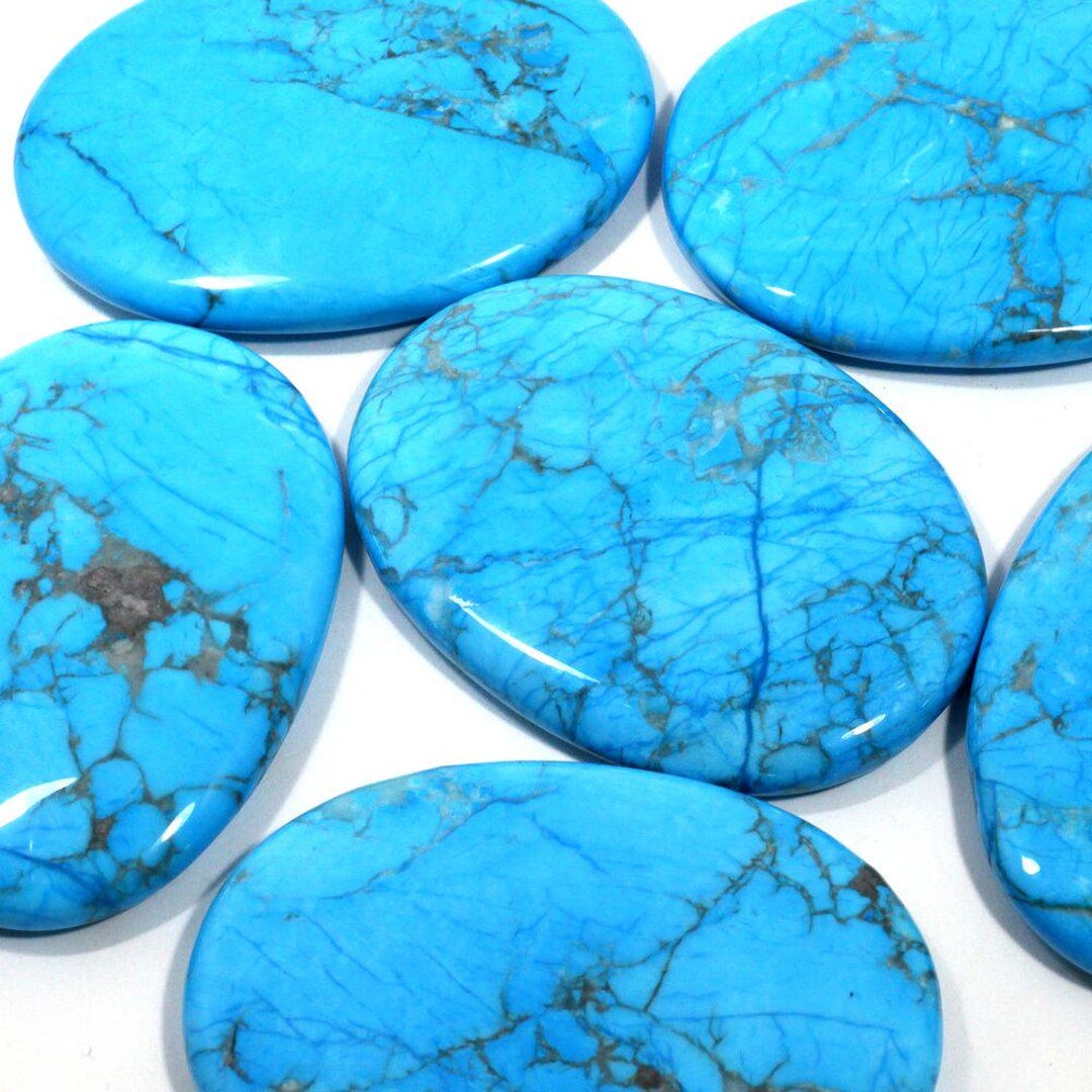 Turquoise Howlite Palm Stone ~70x50mm | PS69 - Etsy