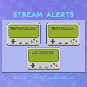 Animated Twitch Alerts Retro Game Boy Gaming Stream Notification Alerts ...