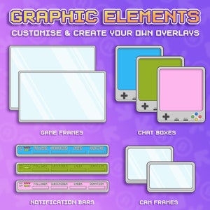Animated Gameboy Stream Overlay Package Retro Kawaii Design (digital ...