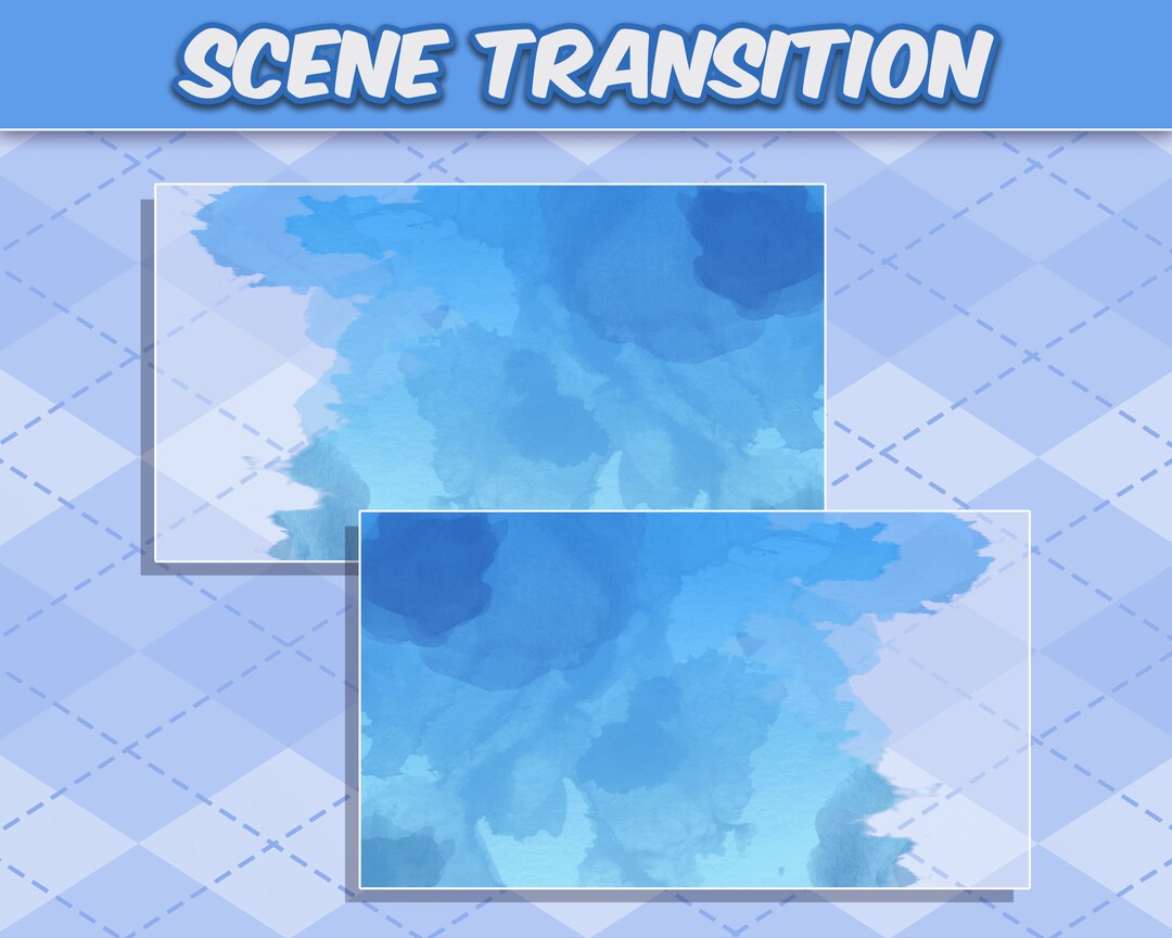 Twitch Transition Clouds Watercolor Brush Stroke Cute Stream Stinger ...