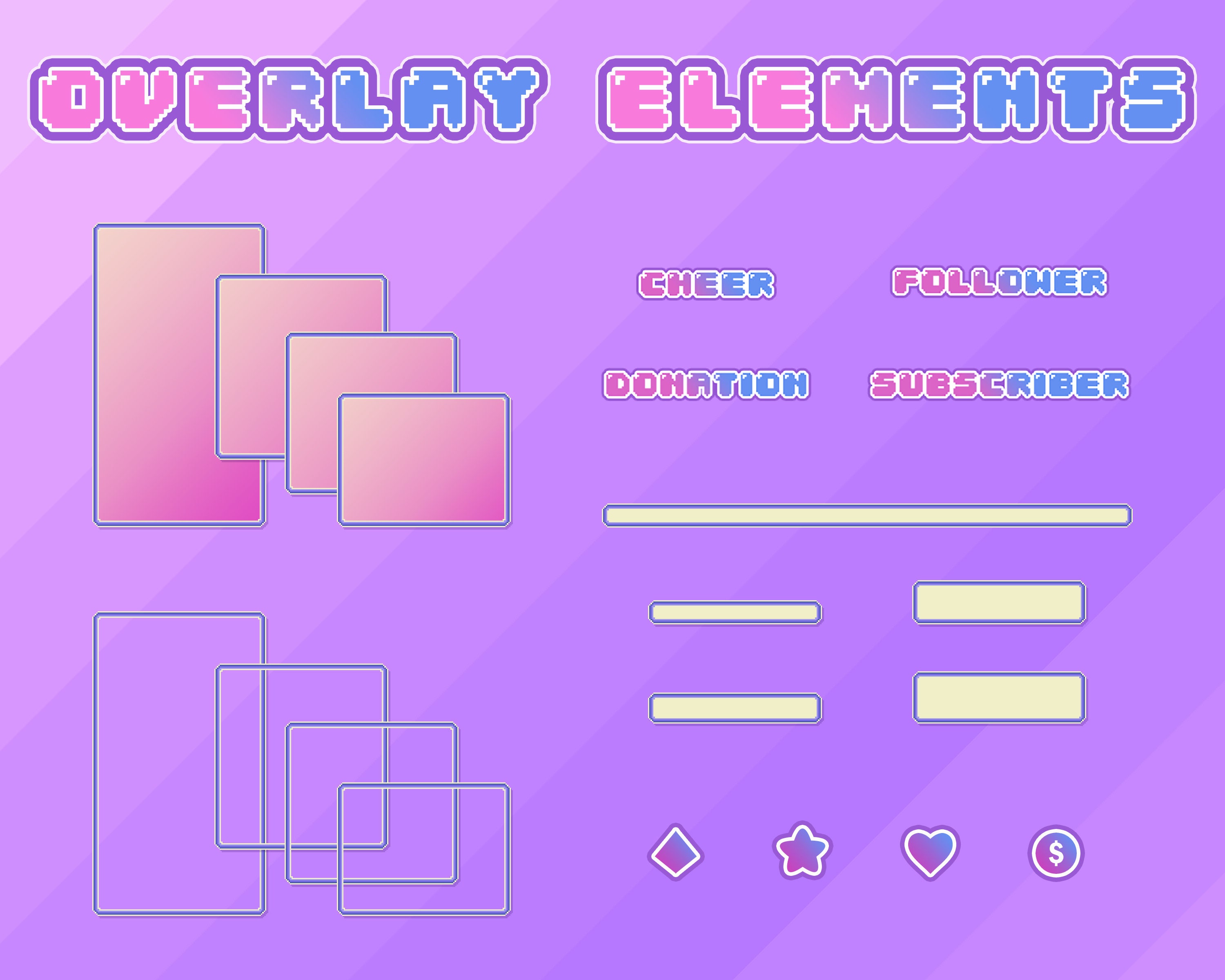 Twitch Overlay Package Animated Pixel Art Night Sky Moon Cute - Etsy ...