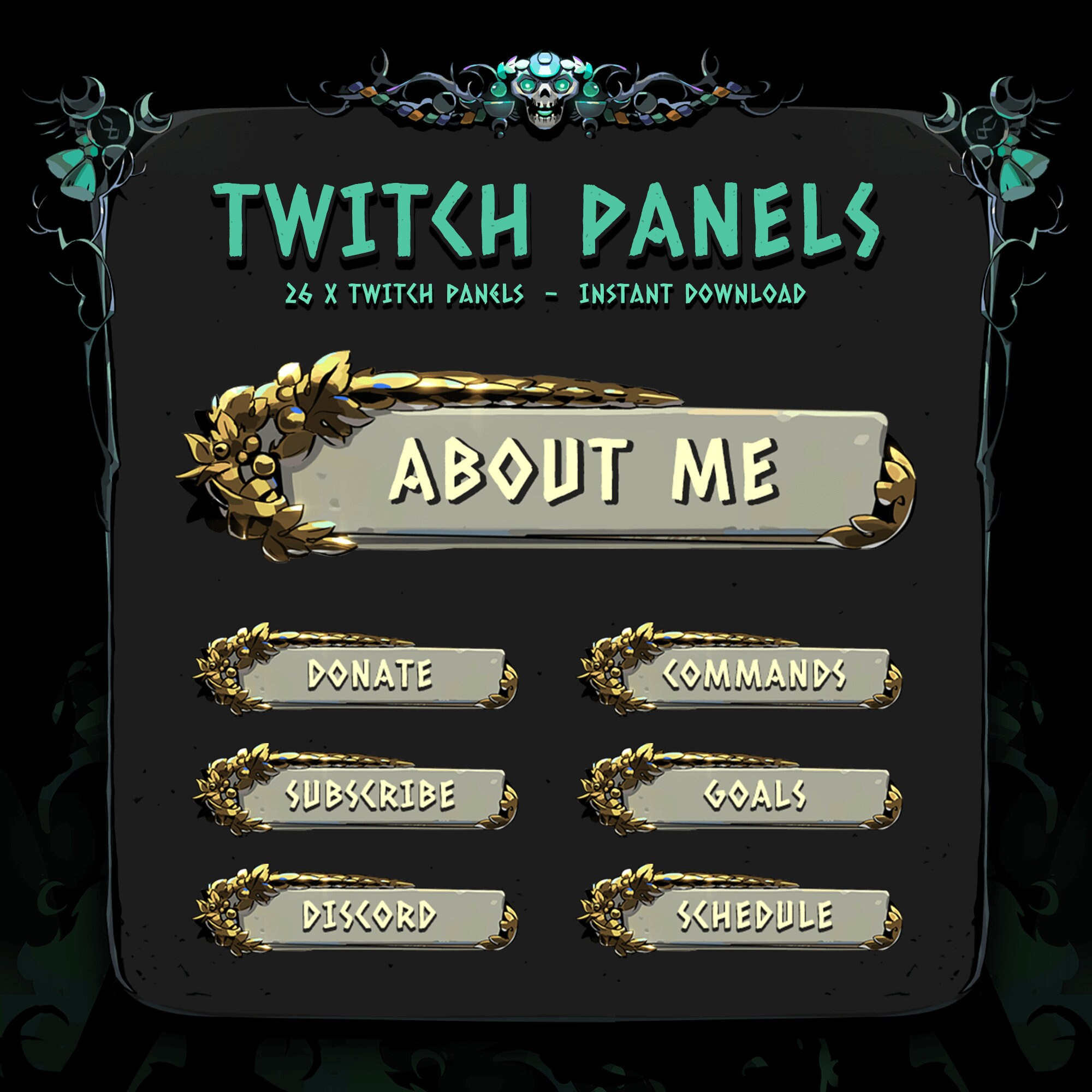 Hades 2 Twitch Panels, Greek Mythology Stream Profile (instant Download ...