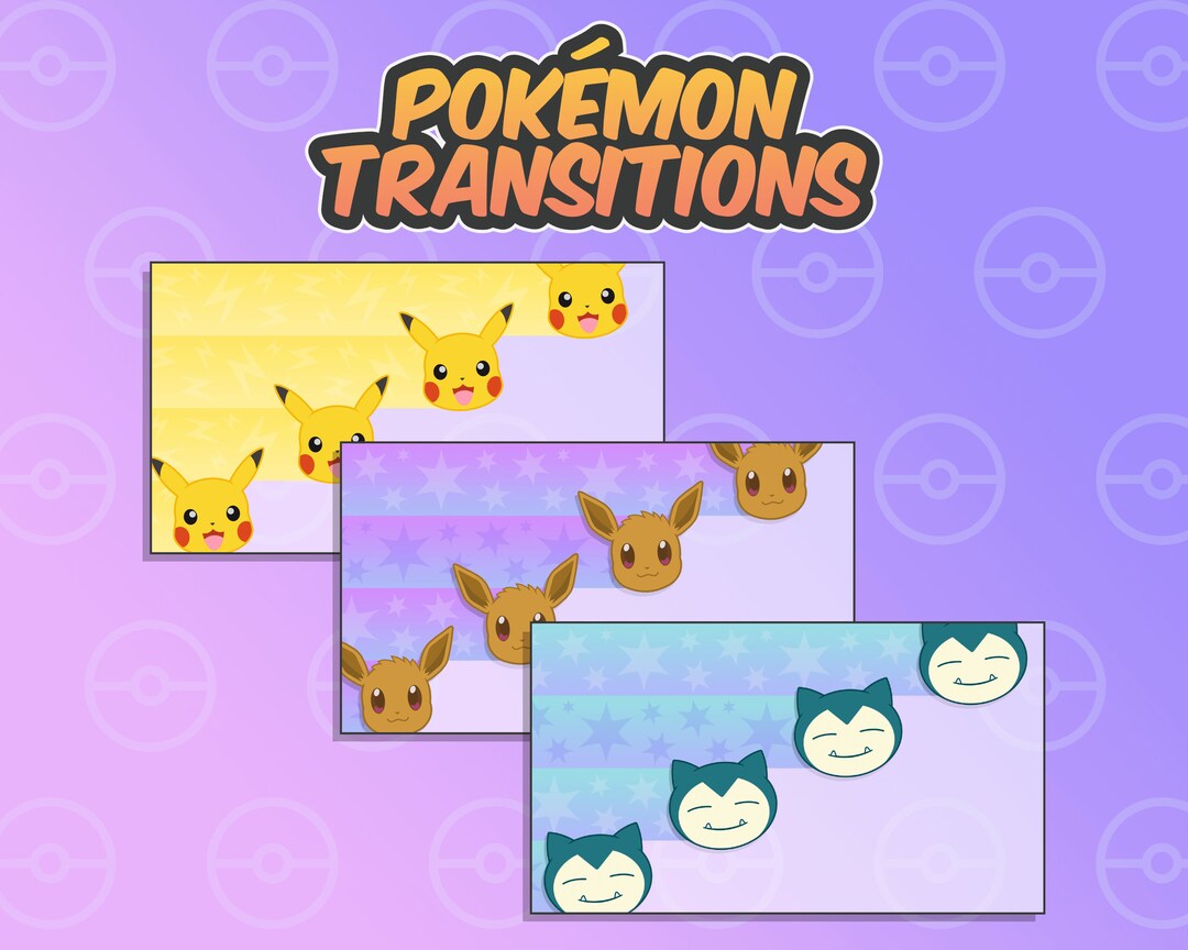 Twitch Stinger Transitions Pokémon Pikachu Eevee Snorlax Jigglypuff ...