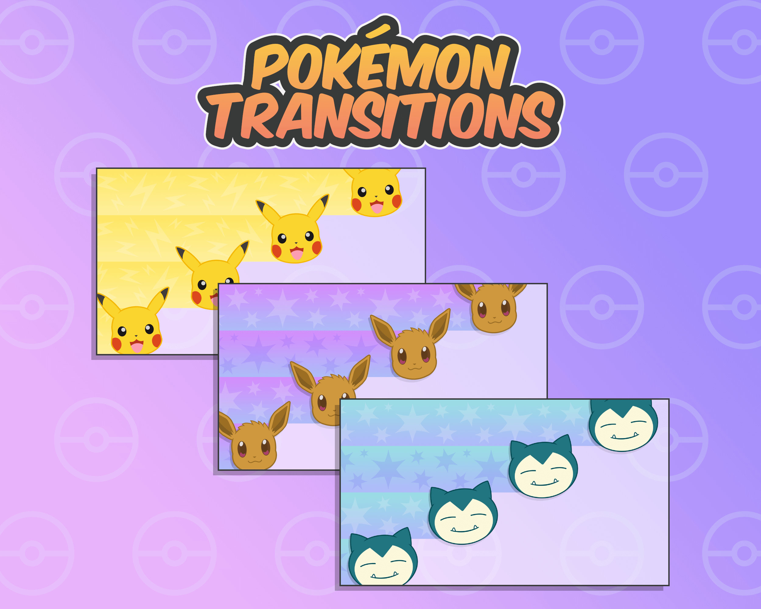 Twitch Stinger Transitions Pokémon Pikachu Eevee Snorlax Jigglypuff ...