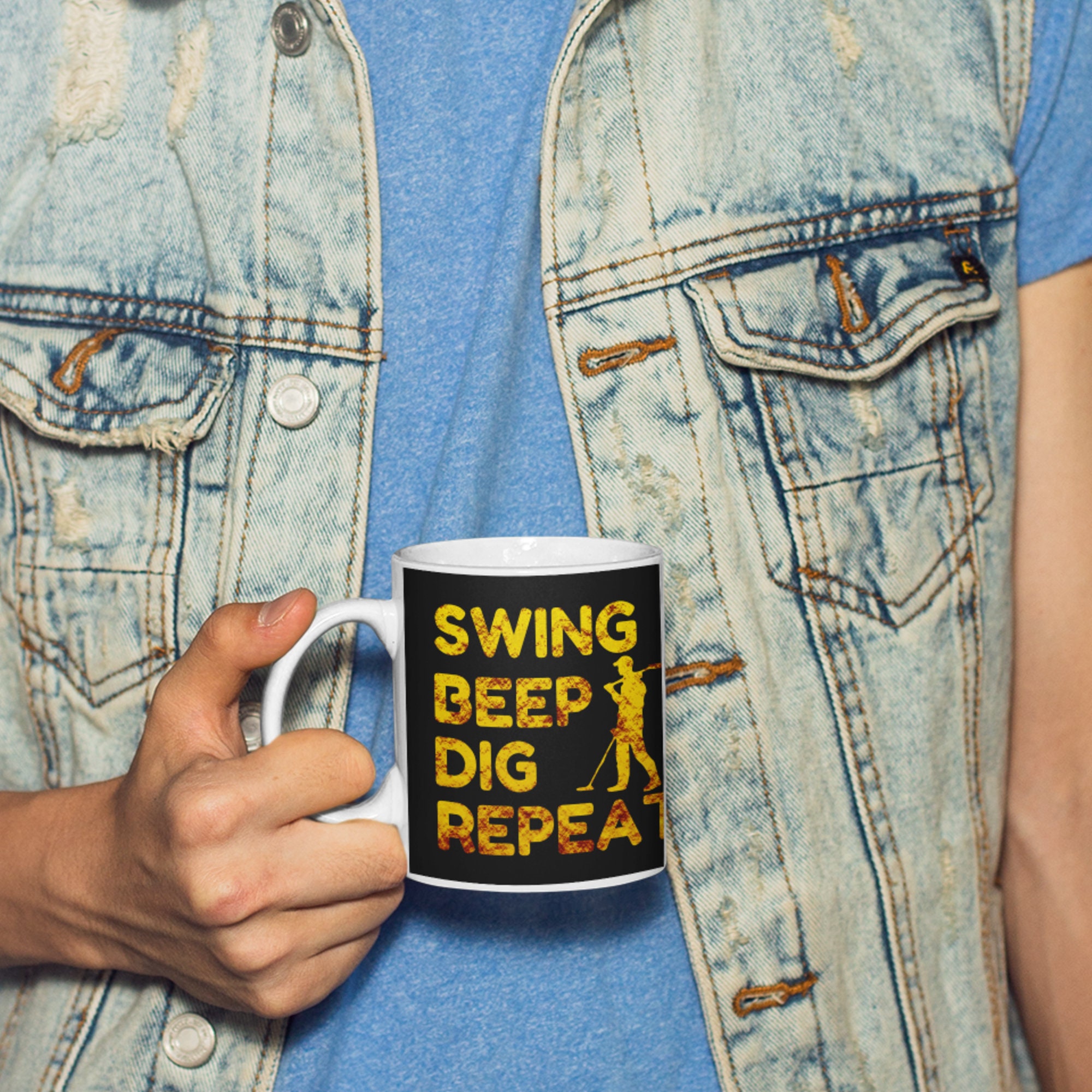 Swing Beep Dig Repeat Metal Detectorist Gift Mugs Metal Detecting Gifts ...