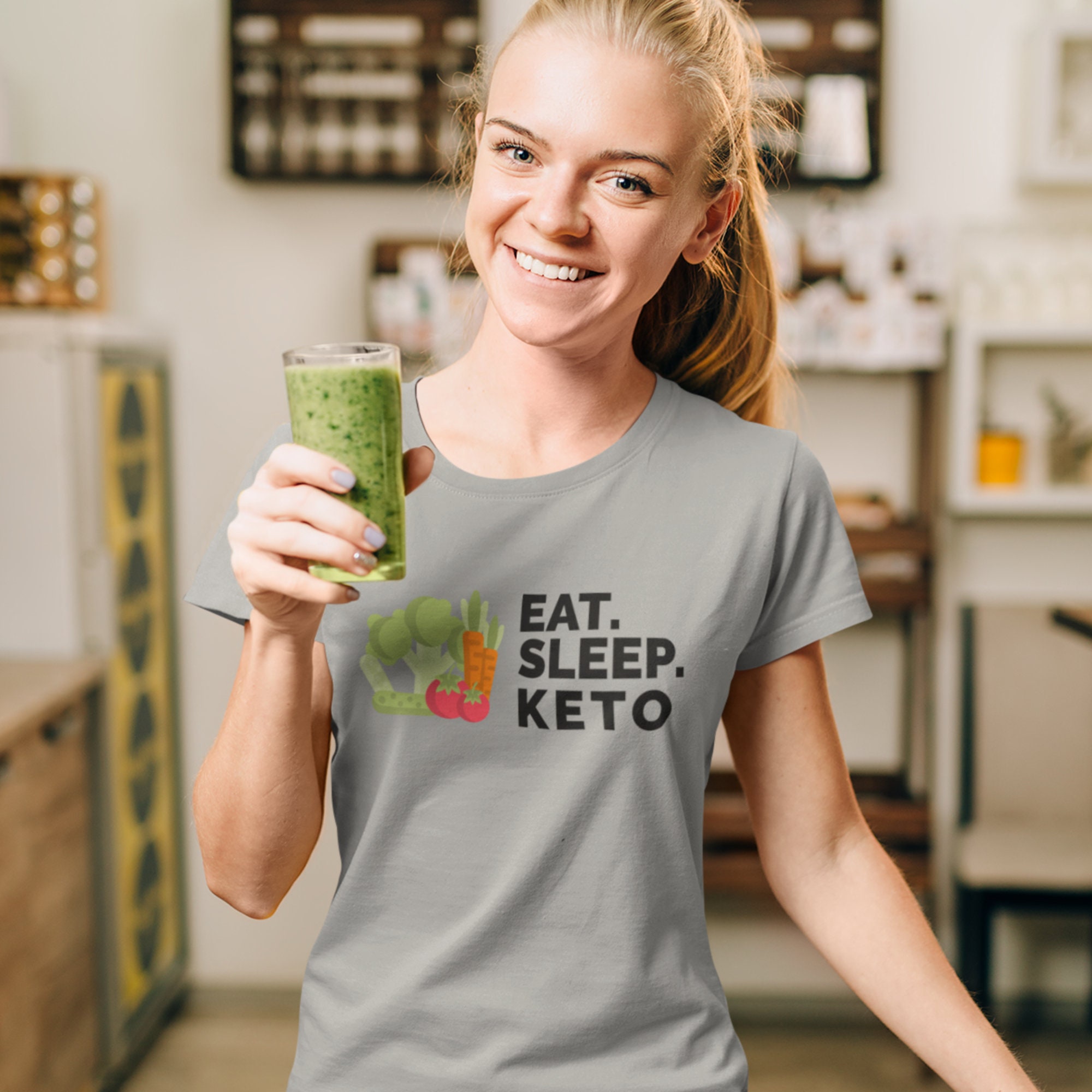 Eat Sleep Keto Shirt, Ketogenic Gifts for Men, Fitness Shirts for Women ...