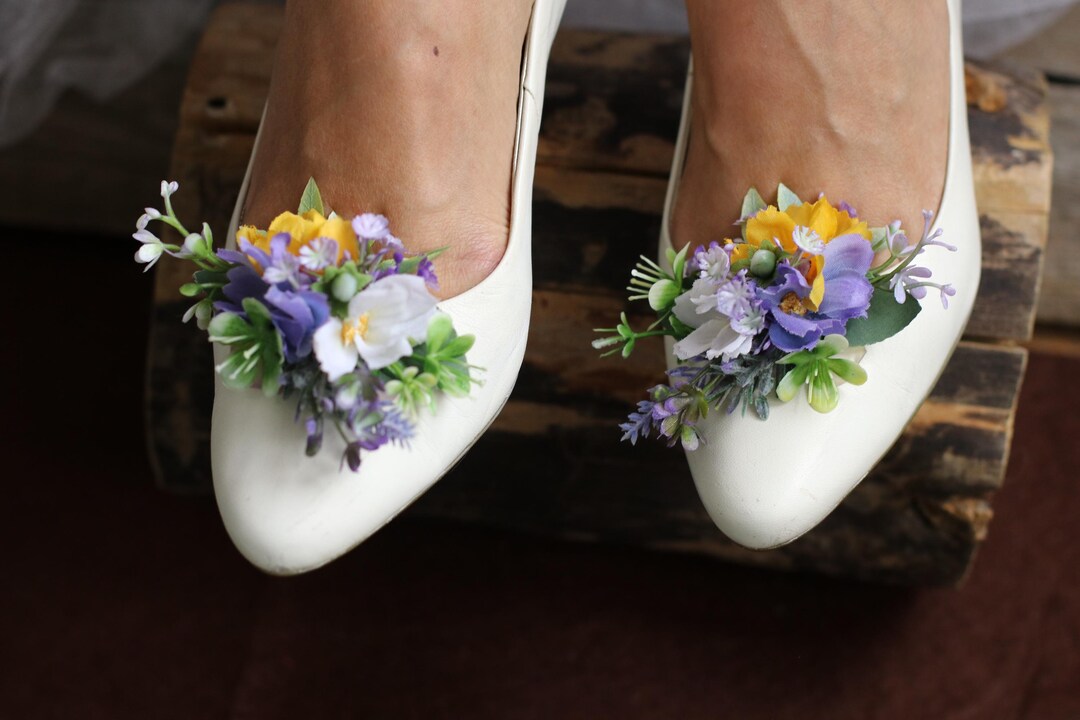 Wedding Shoes Clips Charming Floral Shoe Clips – Soft Lavender, Daisy ...