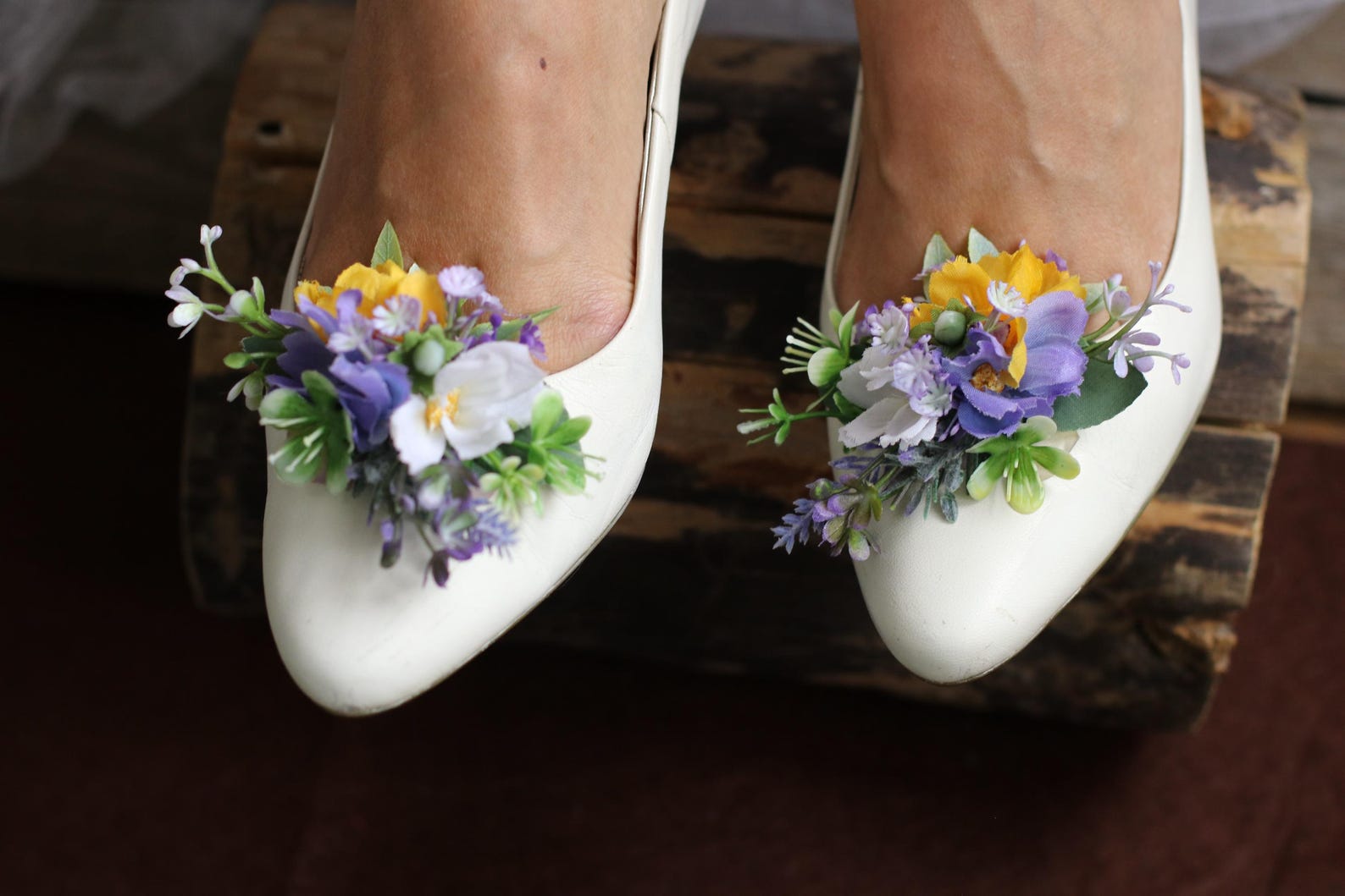 Wedding Shoes Clips Charming Floral Shoe Clips – Soft Lavender, Daisy ...