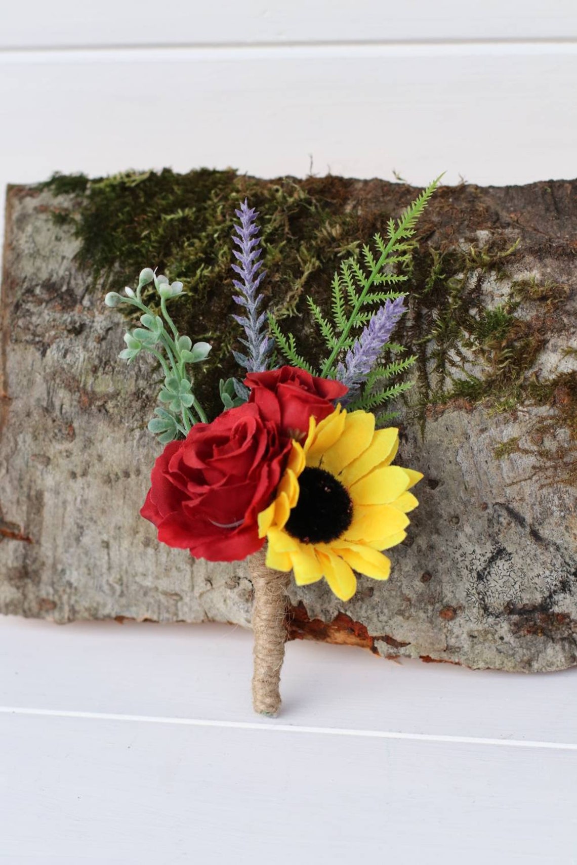 Sunflower Wedding Boutonniere Flower Boutonniere Burgundy Boutonniere ...