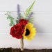 Sunflower Wedding Boutonniere Flower Boutonniere Burgundy Boutonniere ...