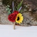 Sunflower Wedding Boutonniere Flower Boutonniere Burgundy Boutonniere ...