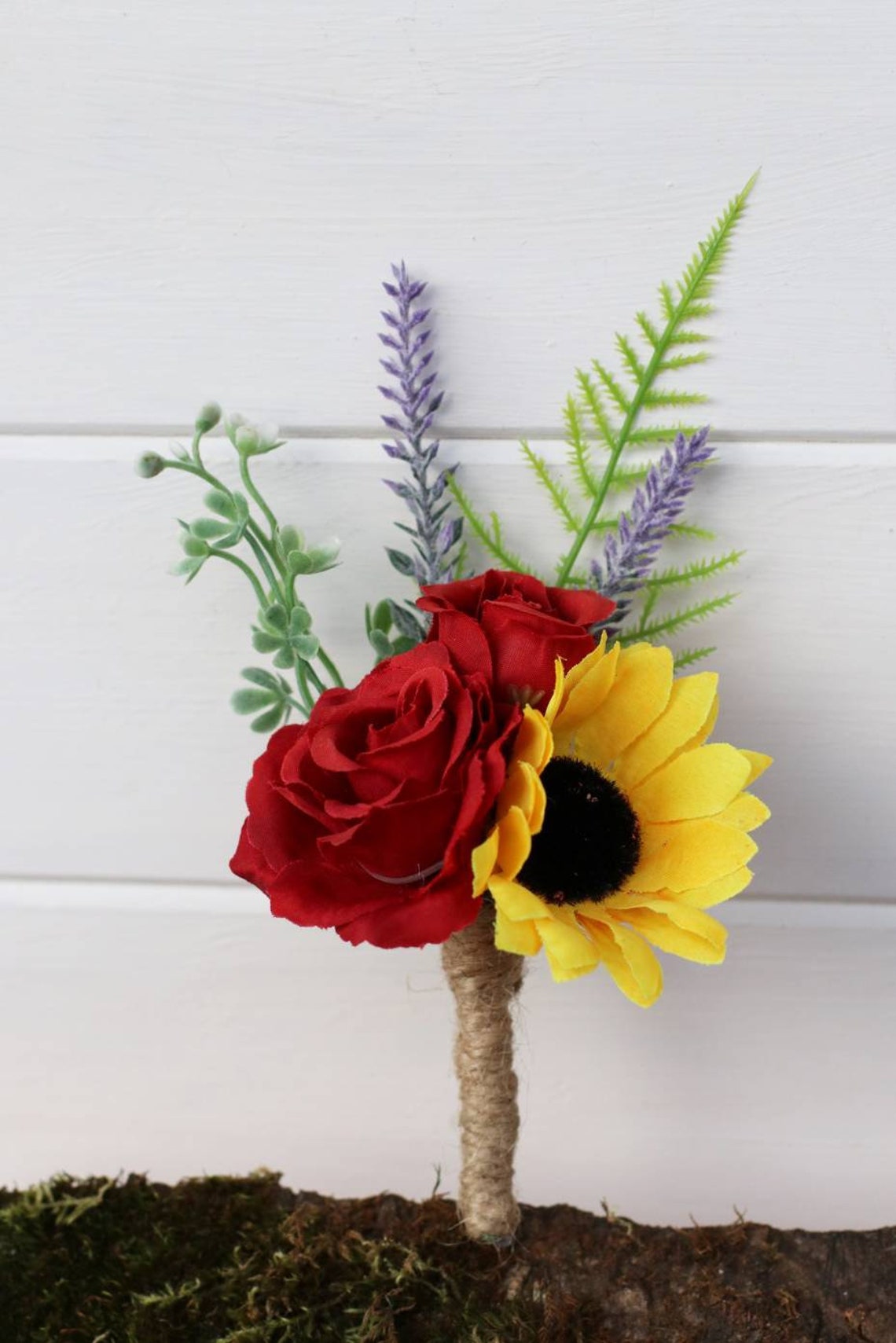 Sunflower Wedding Boutonniere Flower Boutonniere Burgundy Boutonniere ...