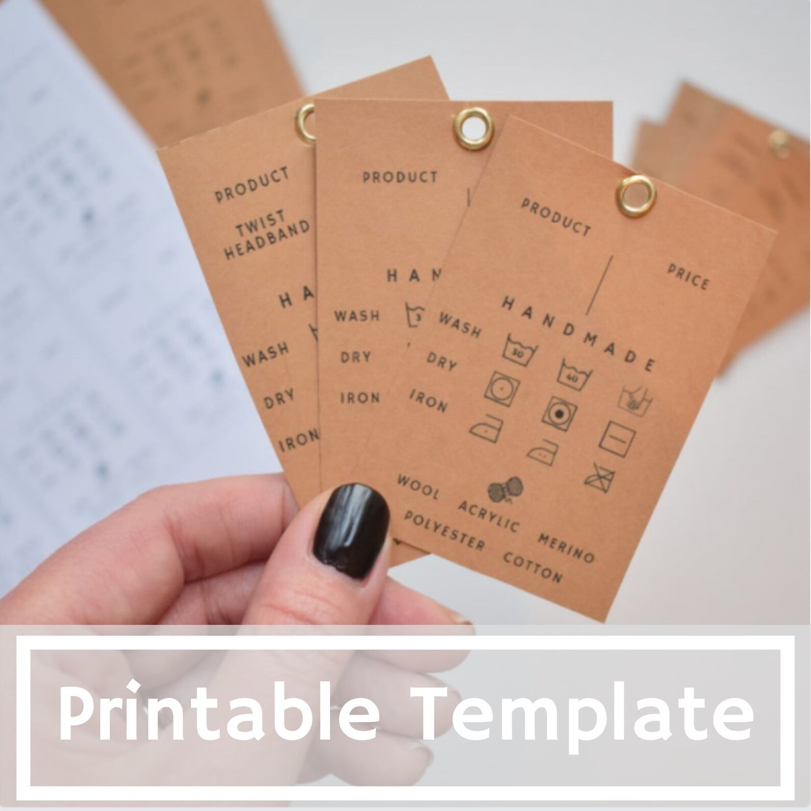 PRINTABLE Care Label Tags X Washing Instruction Hangtags - Etsy