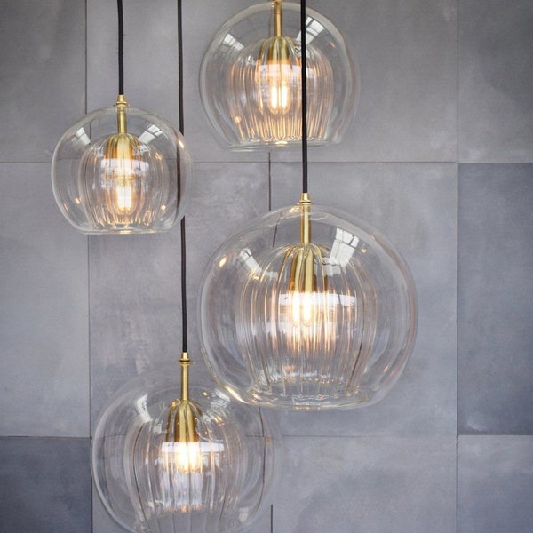 Blown Glass Pendant Light - Etsy