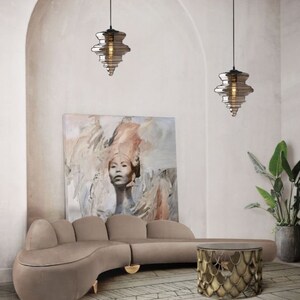 Handmade Light Fixture Art Glass Ceiling Light Dining Room - Etsy
