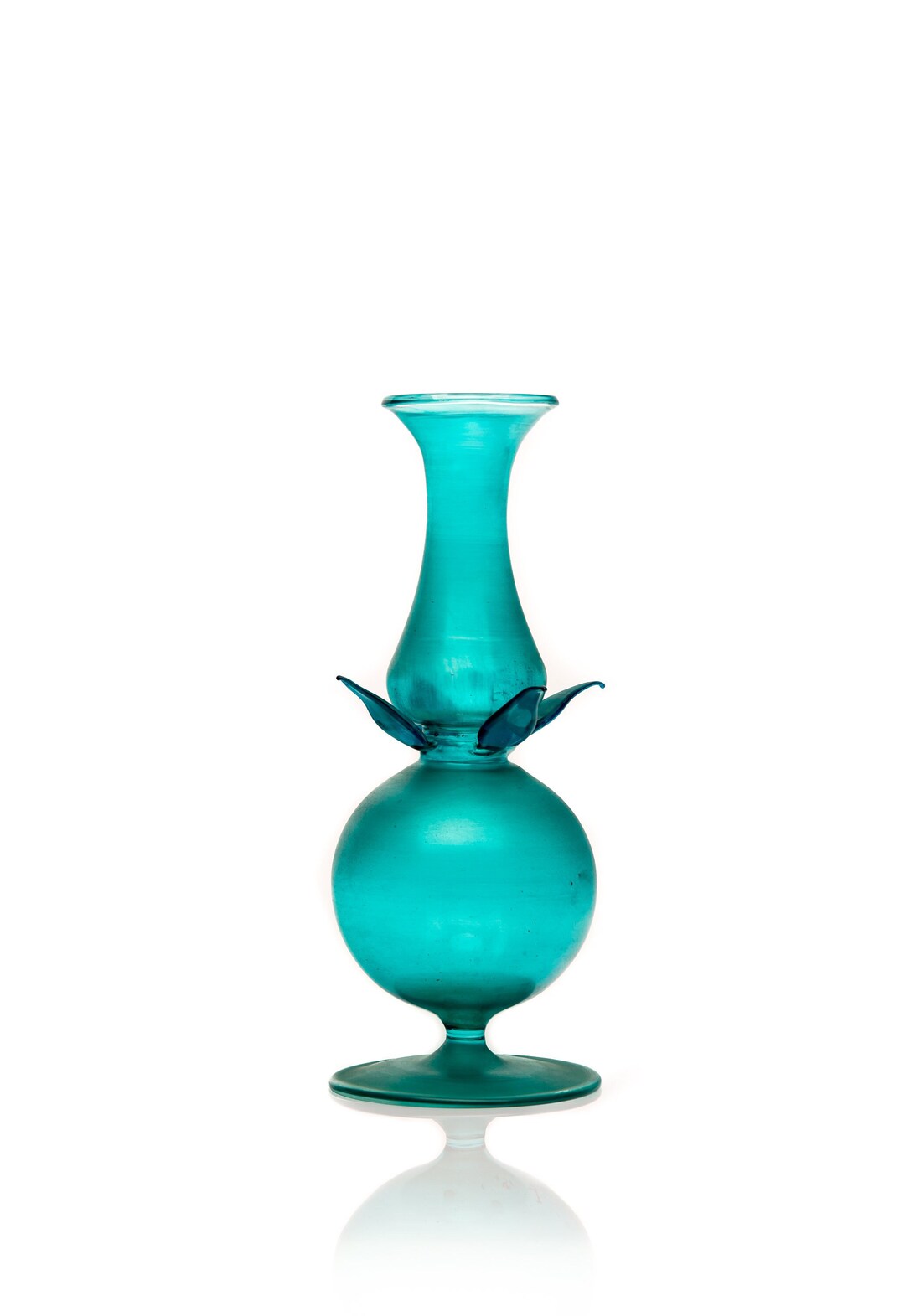 Handmade Blown Blue Glass Vase Decorative Art Deco Modern Design Ideal For Flowers And Home