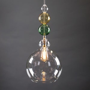 Hand Blown Glass Pendant Light, Kitchen Island Light , Ceiling Light ...