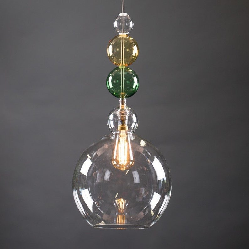 Hand Blown Glass Pendant Light Kitchen Island Light Ceiling - Etsy