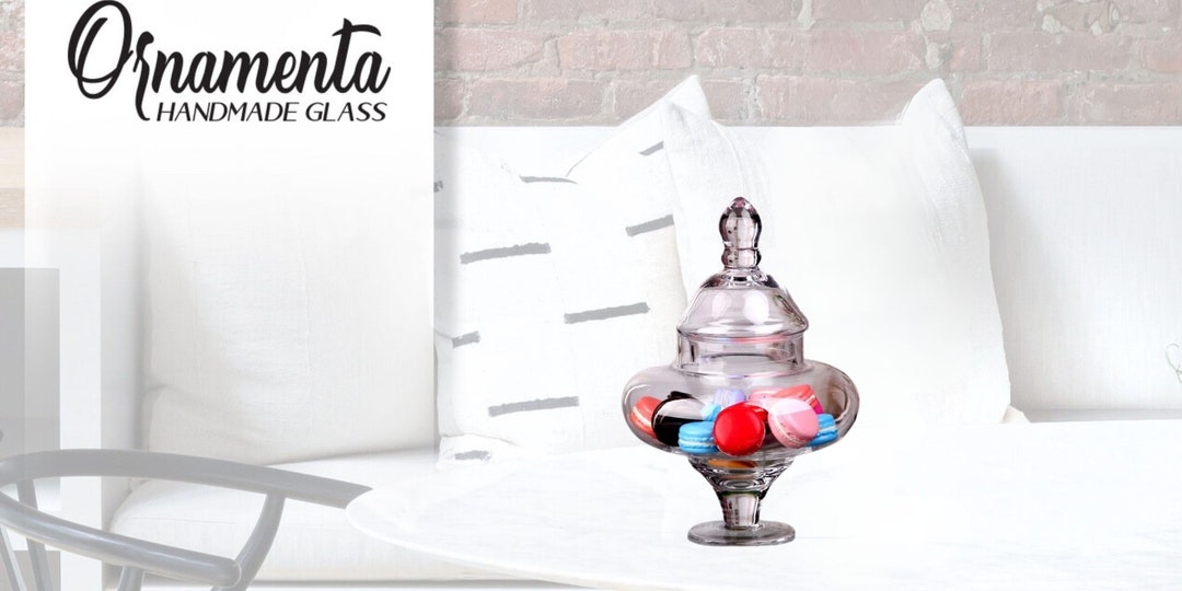 Large Candy Jar Handmade Cookie Jars Blown Glass Pottery Jar Custom ...