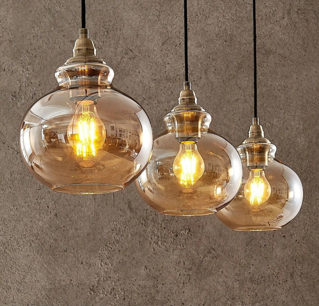 Set of 3 Pendent Lighting Custom Light Fixture Pendant Light - Etsy